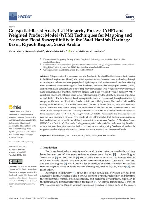 Pdf Geospatial Based Analytical Hierarchy Process Ahp And Weighted