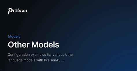 other models praisonai documentation