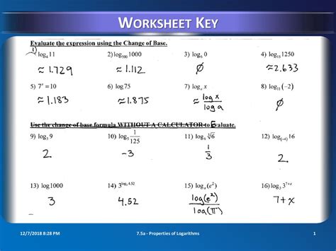 Logarithm Properties With Examples Pdf Download Free Pdf Worksheets Library