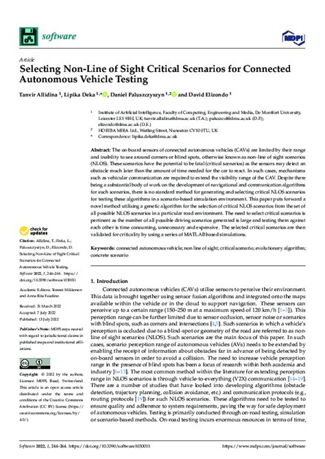 Pdf Selecting Non Line Of Sight Critical Scenarios For Connected Autonomous Vehicle Testing