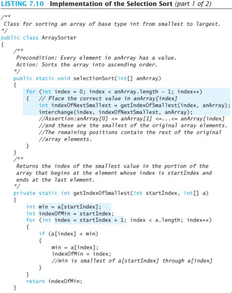 Solved Revise The Method Selection Sort Within The Class Array