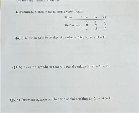 solved question 5 ﻿consider the following voter