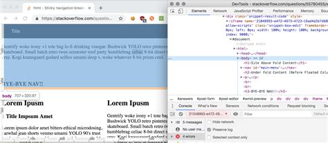 Html Sticky Navigation Breaks When Encounters Floated Content
