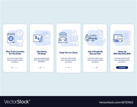 Road Trip Recommendations Light Blue Onboarding Vector Image