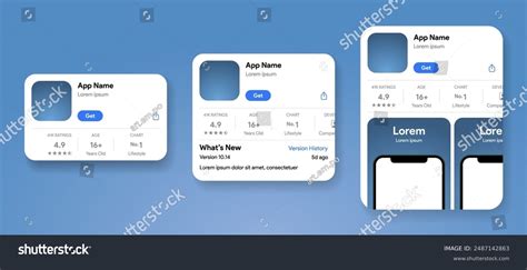 App Store Listing Template Store Mobile Stock Vector Royalty Free 2487142863 Shutterstock