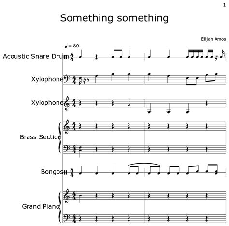 Something Something Sheet Music For Drum Set Xylophone Brass