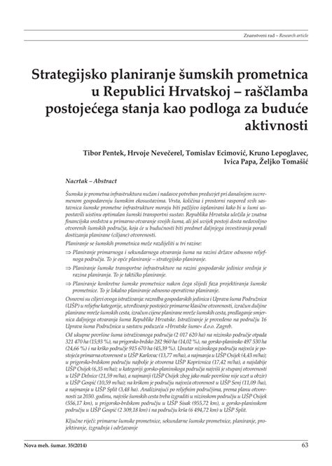 Pdf Strategic Planning Of Forest Road Network In Croatia Analysis