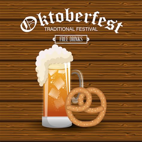 옥 토 버 페스트 전통 음식 절연 프리미엄 벡터