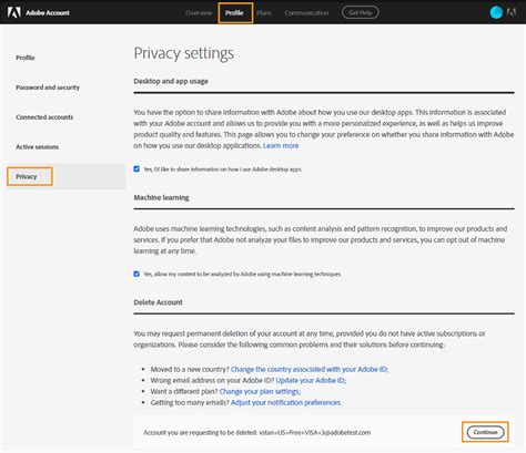 Delete Your Individual Adobe Account And Permanently Remove Your Personal Information