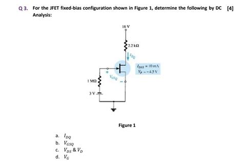 Solved Q 3 For The Jfet Fixed Bias Configuration Shown In