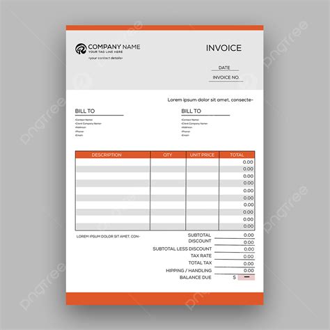 Business Invoice Template Design Template Download On Pngtree