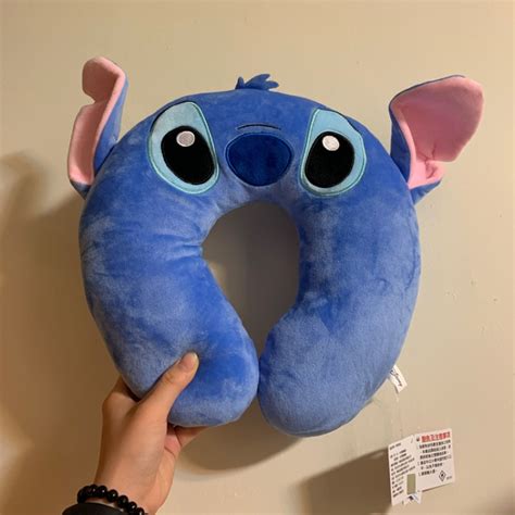 Disney 迪士尼正版授權 約30cm 12英吋 史迪奇頸枕 史蒂奇頸枕 大臉電繡款 U型頸枕 U型枕 星際寶貝 蝦皮購物