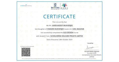Harshadeep Mukherjee On Linkedin Successfully Completed The Vlsi Design Training From