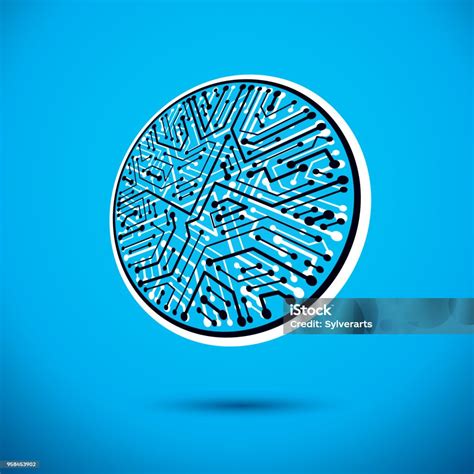 순환 회로 보드 벡터 추상적인 기술 그림입니다 하이테크 디지털 체계 전자 장치입니다 0명에 대한 스톡 벡터 아트 및 기타 이미지 0명 3차원 형태 Cpu Istock