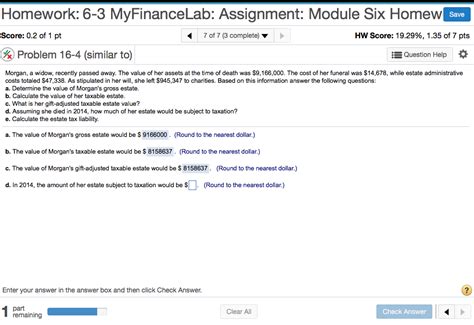Homework 6 3 Myfinancelab Assignment Module Six