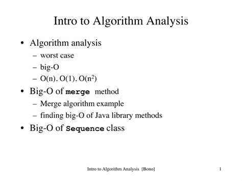 Pdf Intro To Algorithm Analysis · Intro To Algorithm Analysis Bono