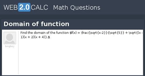 View Question Domain Of Function