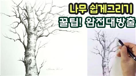 나무 진짜 쉽게 그리는 방법 꿀팁 연필스케치 초보탈출 나무그리기 Youtube