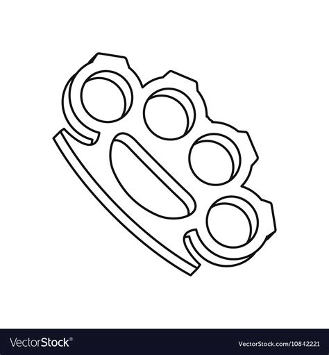 Brass Knuckles Icon Outline Style Royalty Free Vector Image