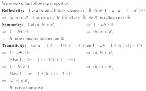 let relation r on the set r of all real numbers be defined as a b r 1 ab 0 for all a b