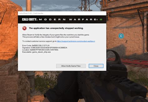 Game Keeps Crashing With This Error Rmodernwarfareii