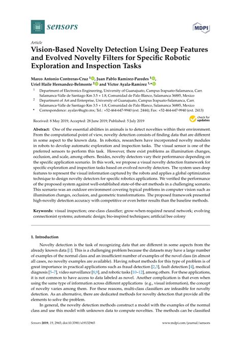 PDF Vision Based Novelty Detection Using Deep Features And Evolved Novelty Filters For