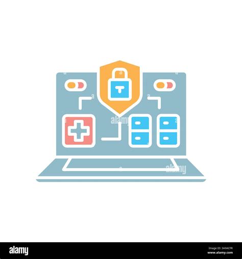 Cybersecurity In Medicine Line Icon Vector Isolated Element Editable Stroke Stock Vector Image