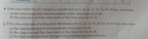 2 If The Class Intervals Of A Frequency Distribution Be 6−1414−2222−30