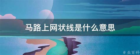 马路上网状线是什么意思 业百科