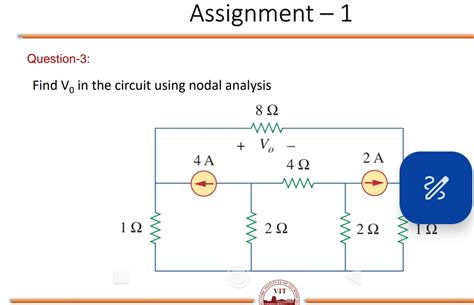 assignment 1question 3 find v0 in the circuit using nodal analysis