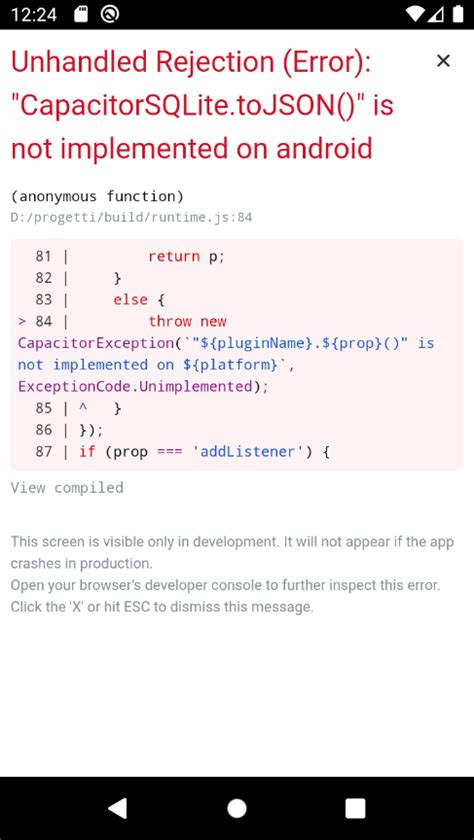 Capacitorsqlitetojson Is Not Implemented On Android · Issue 134