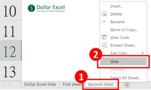 How To Hide Excel Sheet So It Cant Be Found Easily Dollar Excel