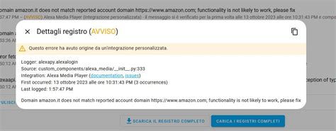 Error In The Alexa Media Player Third Party Integrations Home