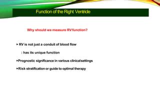 Echo Assesment Of Rv Function PPTX Heart And Cardiovascular Diseases Diseases And Conditions
