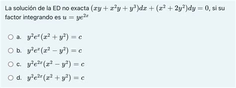 The Solution Of The Non Exact Differential Equation