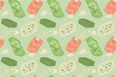 Premium Vector Vector Seamless Pattern With Handmade Soap Of Different Shapes