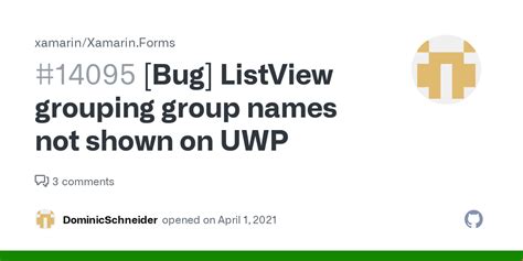 Bug Listview Grouping Group Names Not Shown On Uwp · Issue 14095