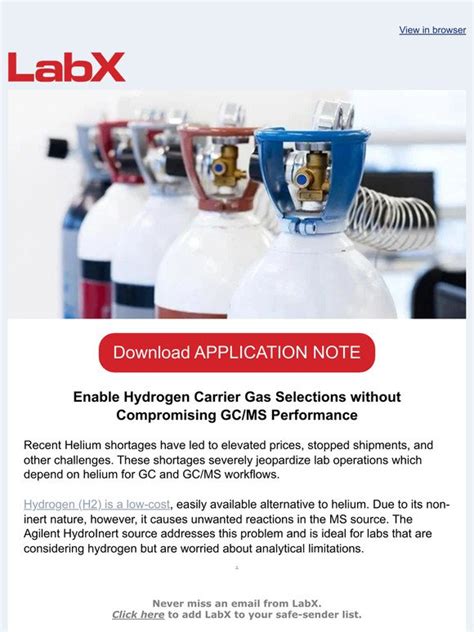 Labx Solving The Helium Shortage Hydroinert Source For Reliable Gc Ms