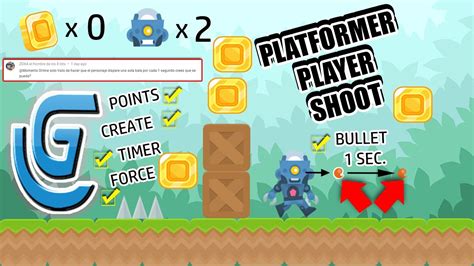 GDevelop Platformer Player Shoot Tutorial YouTube