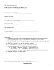 8 Dehydration Lab Report Template Lab Report Experiment 8 Dehydration Of 2