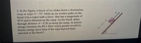 solved 3 in the figure a block of ice slides down a