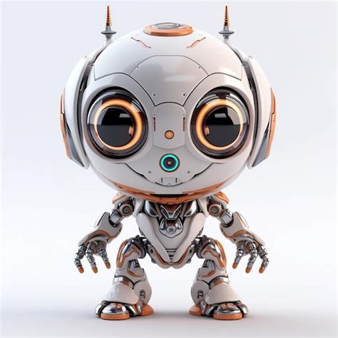 Premium Ai Image Cute Artificial Intelligence Robot Isolated On White