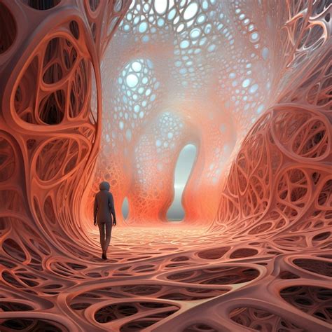 Nanotechnology Virtual Realm Abstract Premium Ai Generated Image