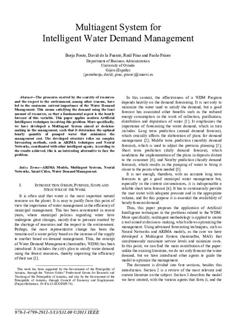 Pdf Ai Driven Multiagent Water Demand Management