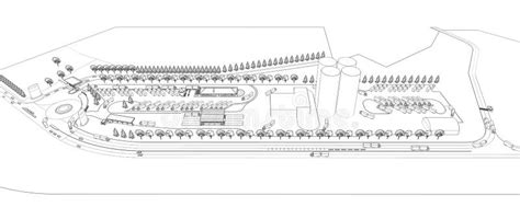 Illustration Of Building Design In Wireframe Stock Illustration Illustration Of Manufacture