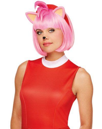 Amy Rose Wig With Ears Sonic The Hedgehog Sonic Costume Amy Rose