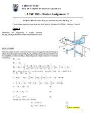 APSC 180 Assignment 2 Solutions Pdf APSC 180 Statics Assignment 2 Due Date 2016 December 2nd