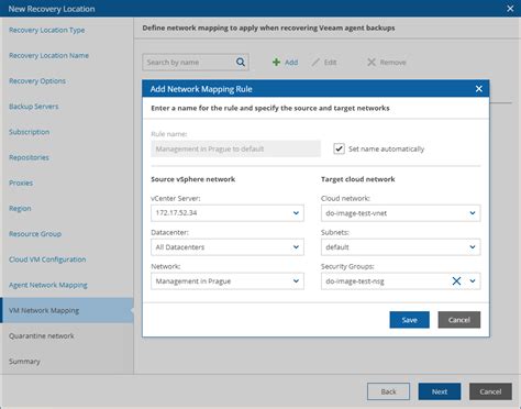 Step 11 Configure Network Mapping Veeam Recovery Orchestrator User Guide