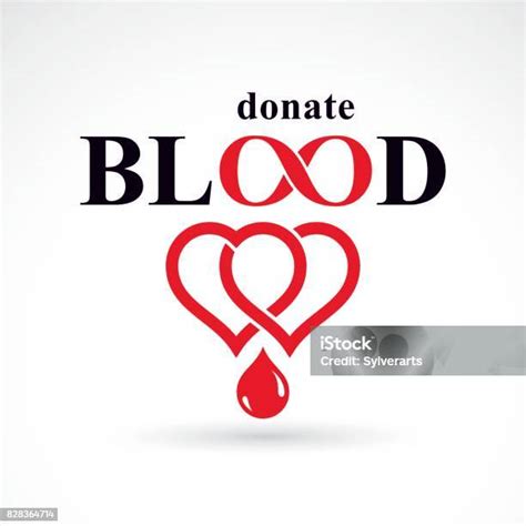 기부 혈액 비문 흰색 절연 하 고 붉은 피가 방울 벡터 심장 모양 및 무한대 기호를 사용 하 여 만든 생활 개념 그래픽 그림을 저장 합니다 의료 기호입니다 개념에 대한 스톡