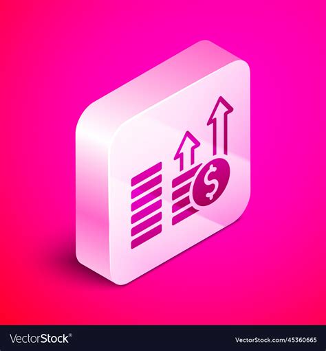 Isometric Financial Growth And Dollar Coin Icon Vector Image